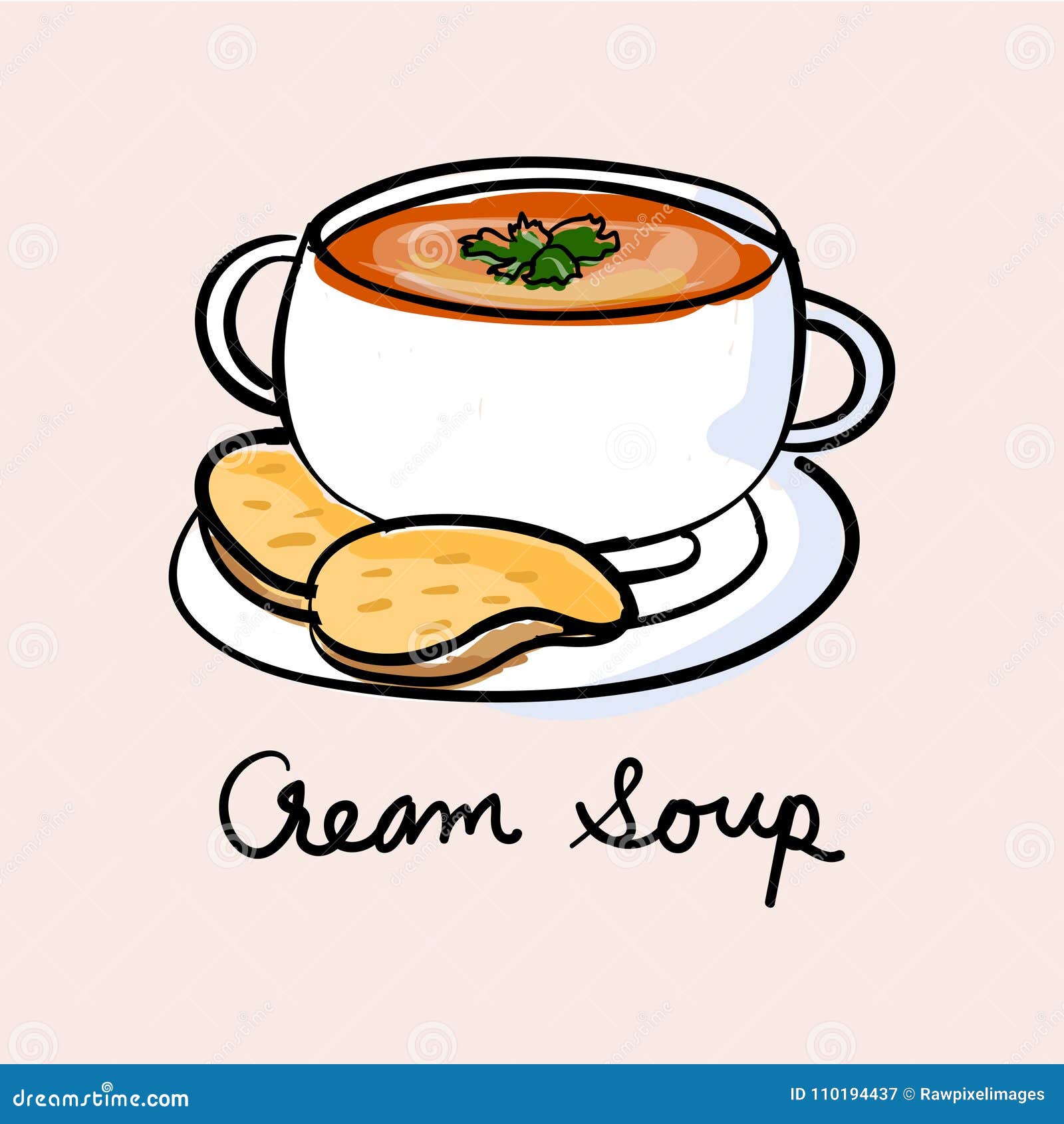 Illustration Drawing Style of Soup Stock Illustration - Illustration of ...