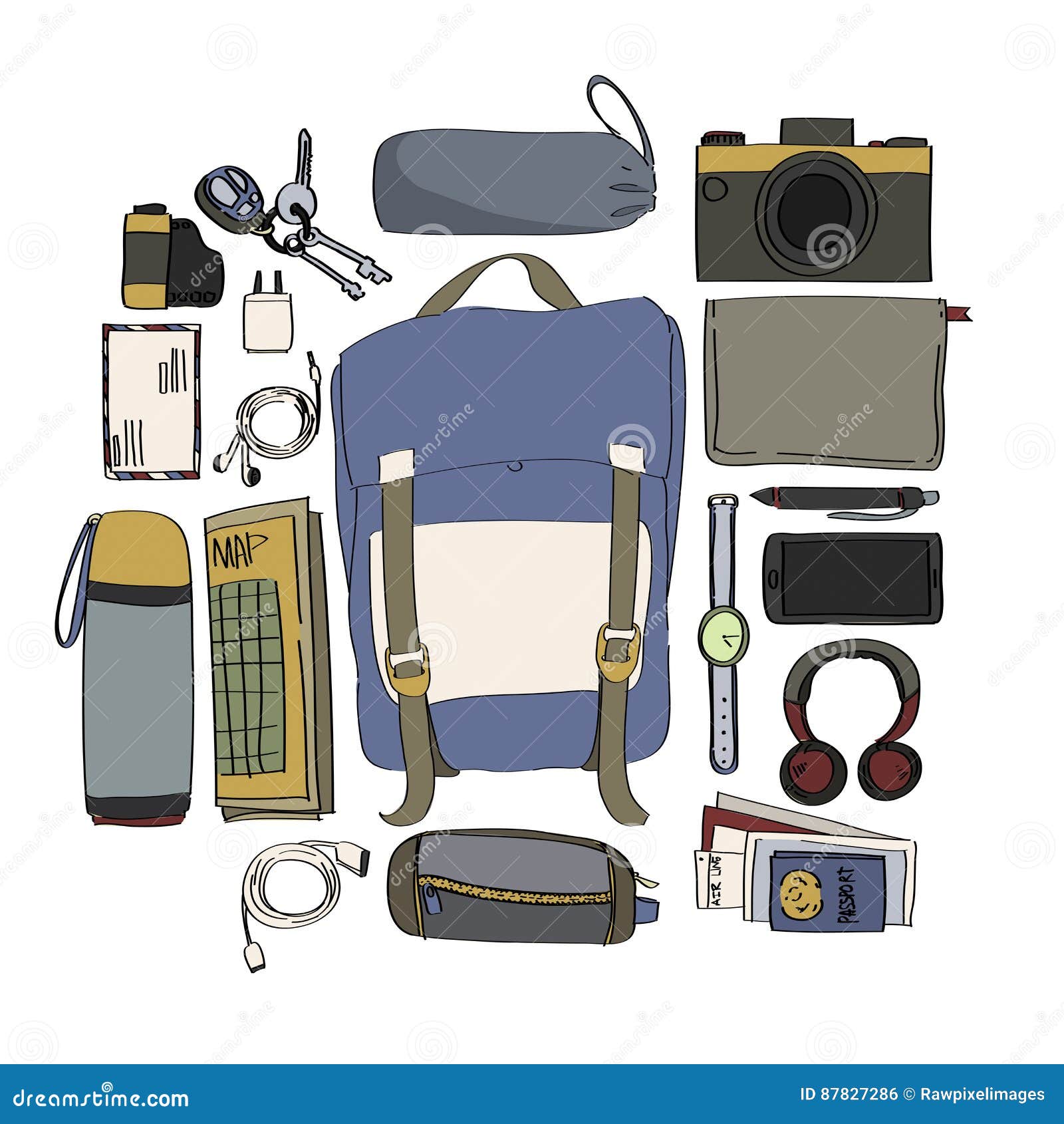 Adventurer Pack Lineart Illustration For Coloring. Fantasy Character ...