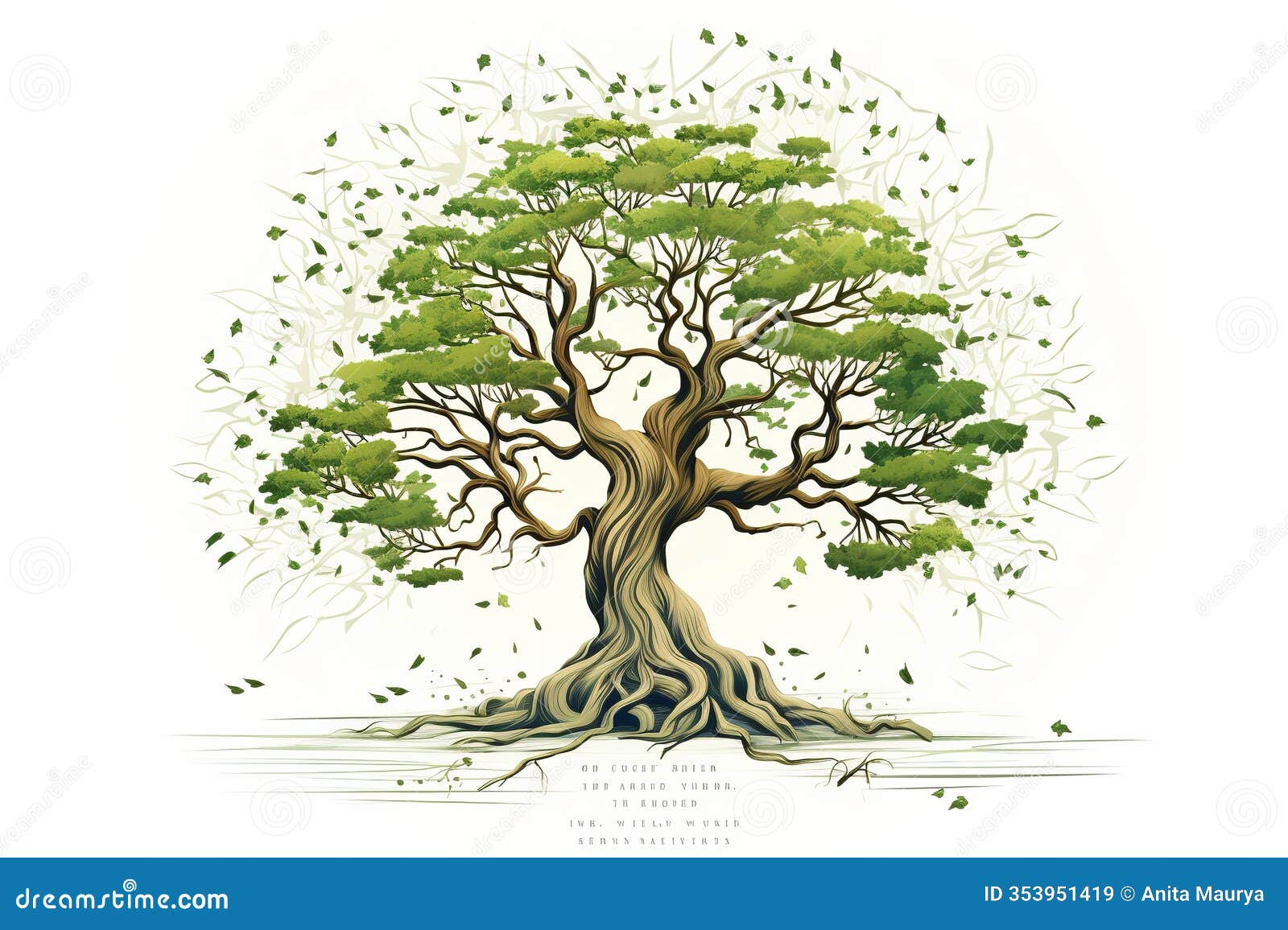 Illustration of a Drawing of a Tree with the Words White Background ...