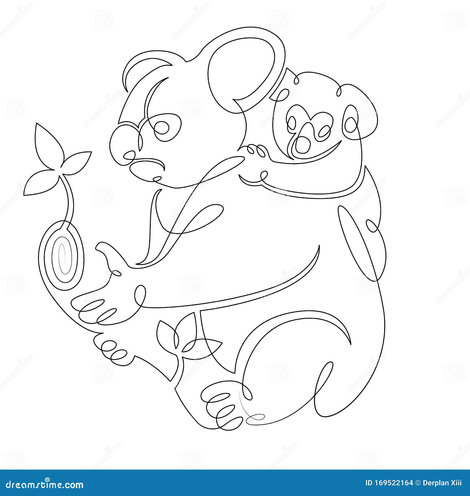 Illustration Drawing Wildlife Australia Koala with Cub Stock Vector ...