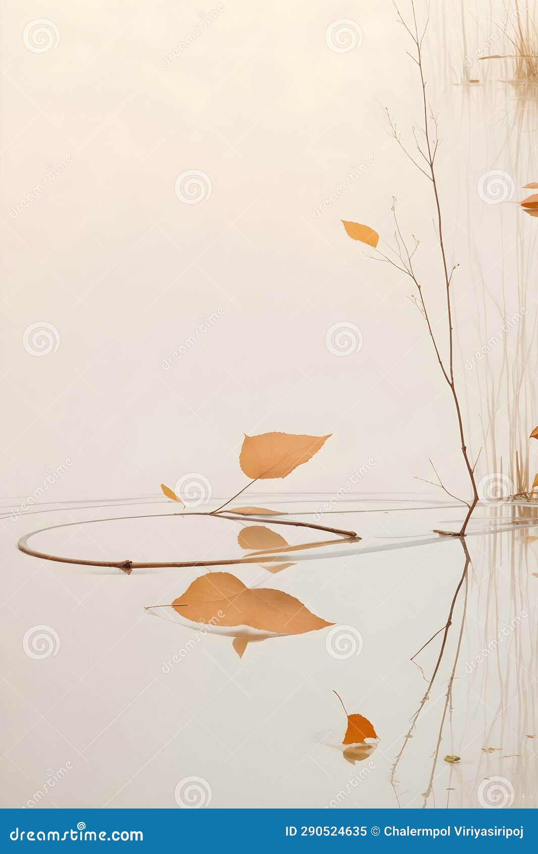 Illustration, Drawings about Nature and Water Reflection, Ai Generative ...