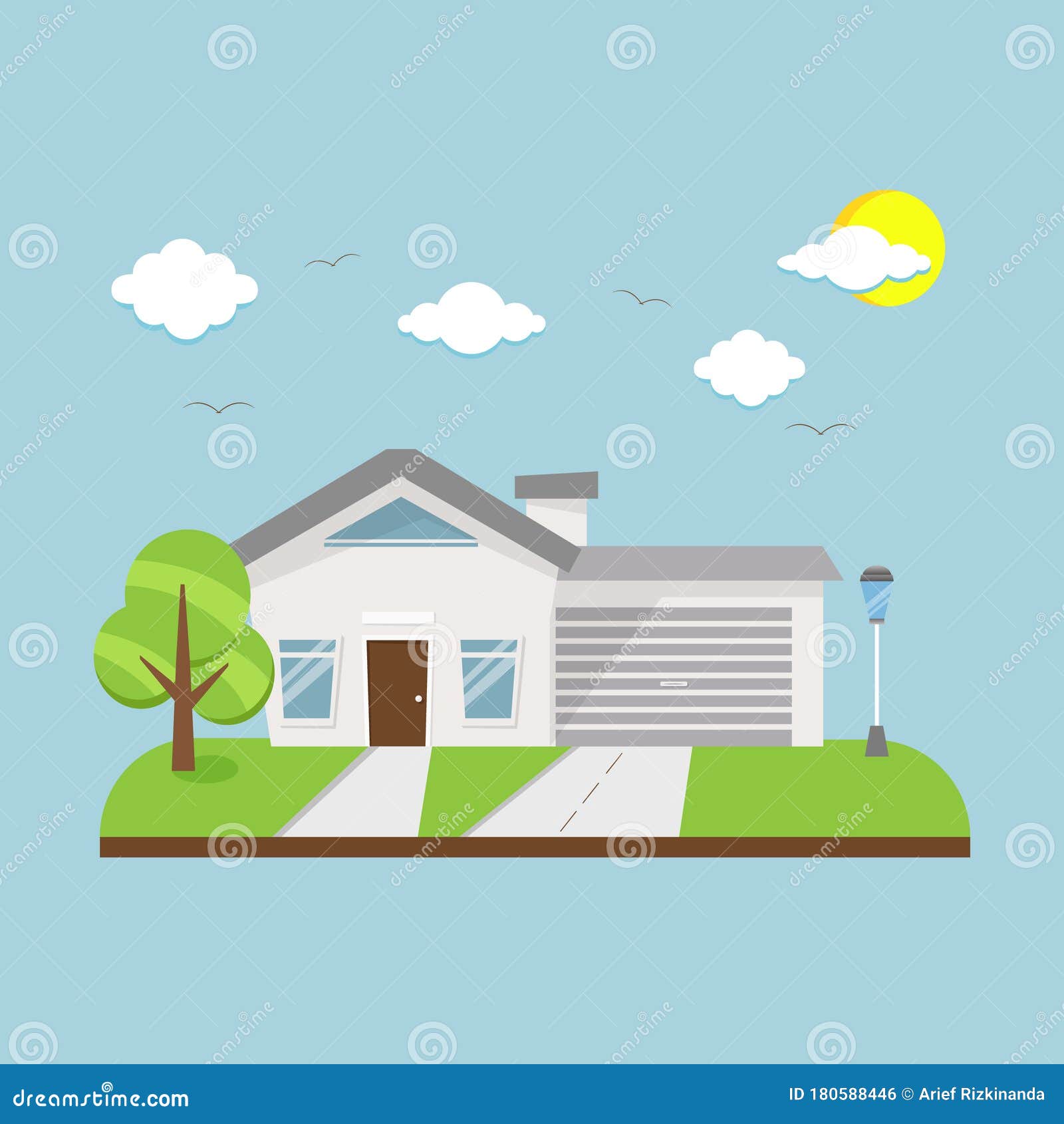 Illustration Dream Homes Simple Stock Vector - Illustration of flat ...