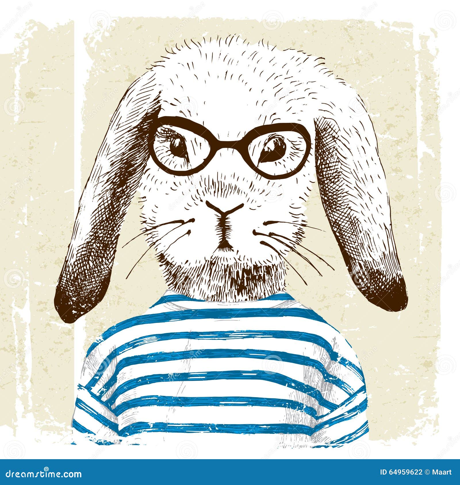 Illustration of Dressed Up Bunny Stock Vector - Illustration of drawing ...