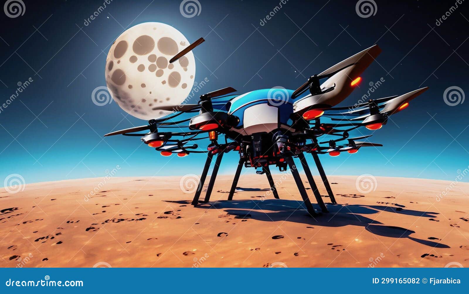Illustration of a Drone on Mars Stock Illustration - Illustration of ...