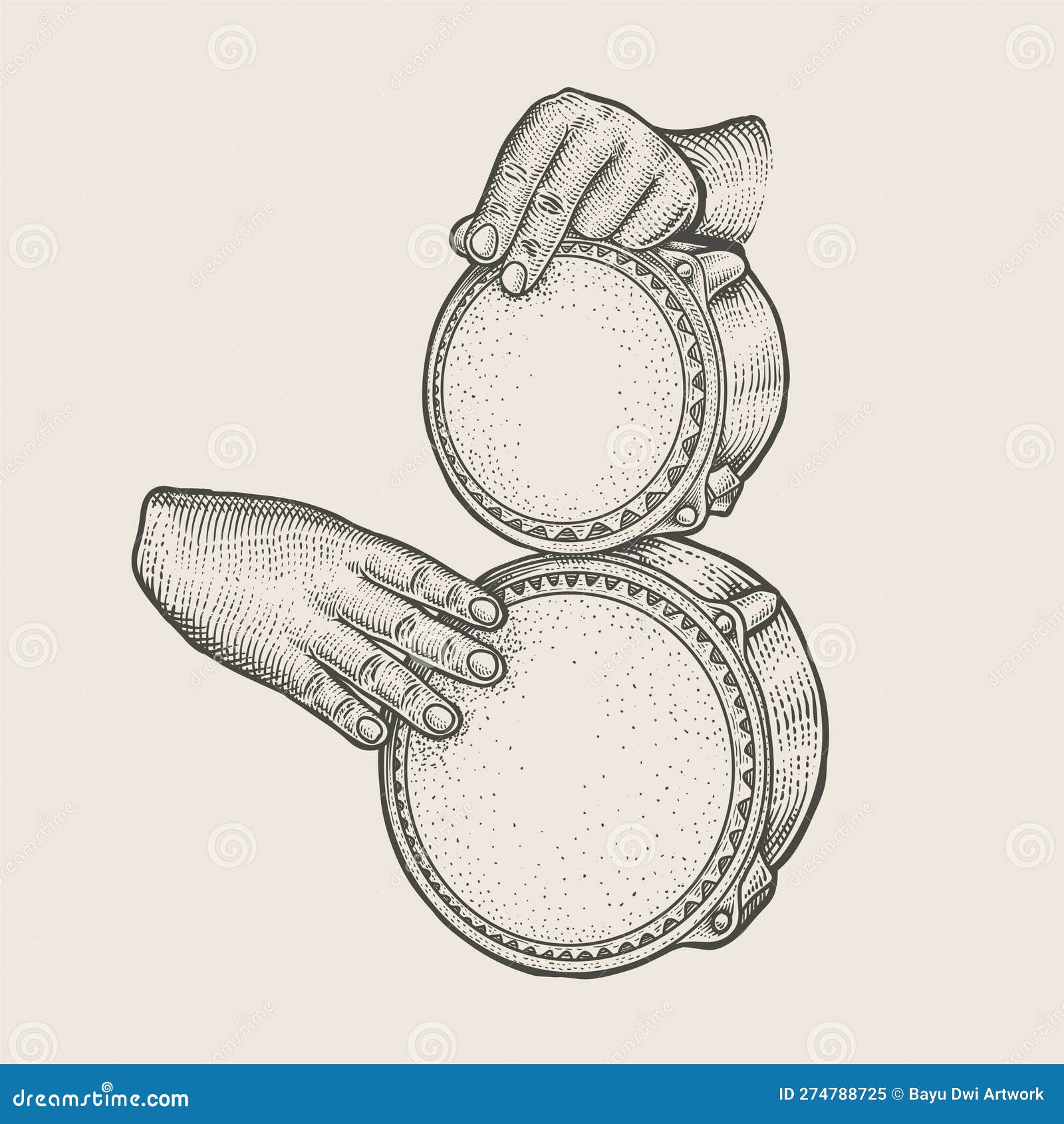 Drum Kit. Engraving Vector Illustration. Sketch Scratch | CartoonDealer ...