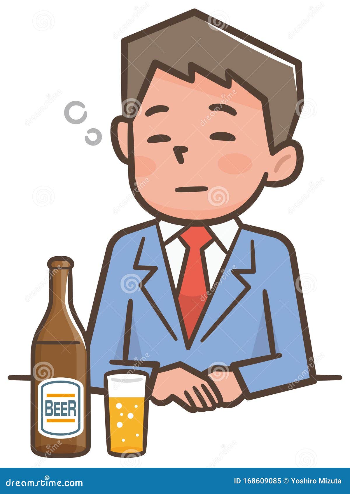 Illustration of a Drunk Man Drinking Beer Stock Vector - Illustration ...