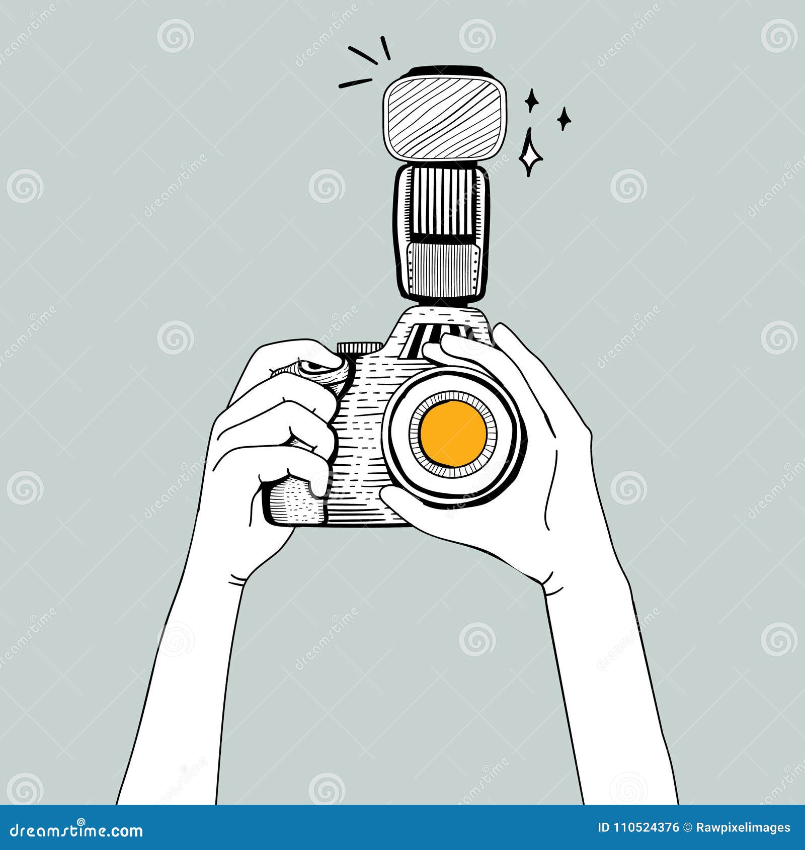Illustration of DSLR Camera Isolated Stock Illustration - Illustration ...