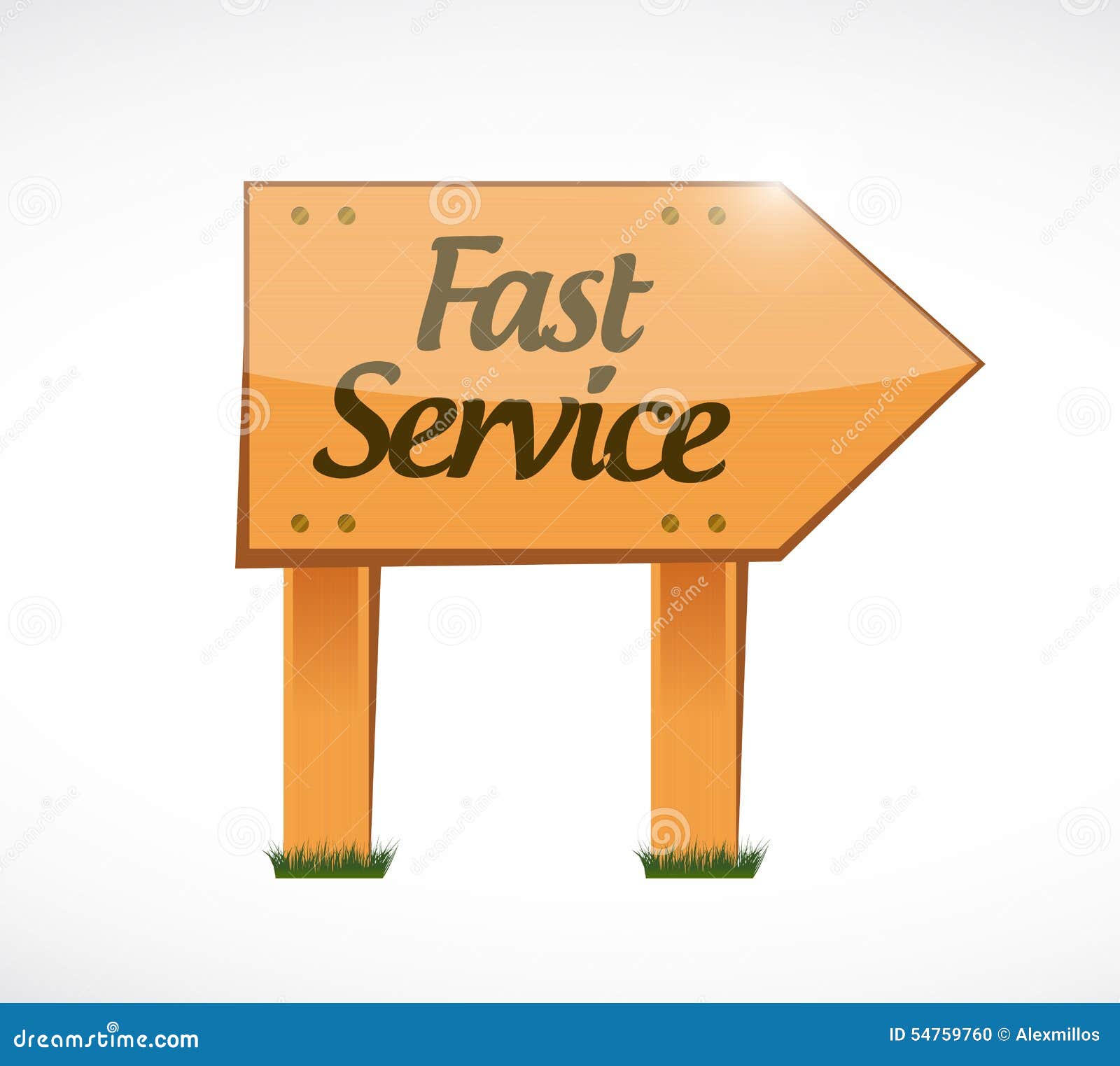 Illustration Du Bois De Concept De Signe De Service Rapide Illustration ...