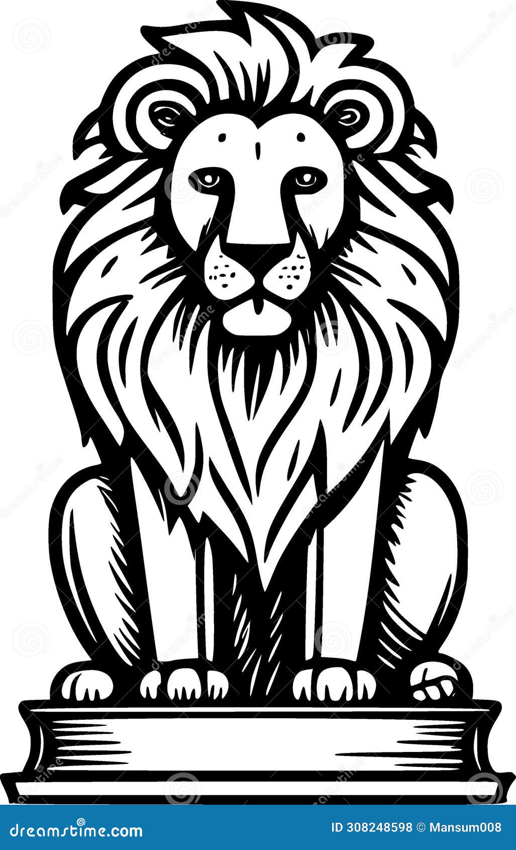 Illustration Du Dessin D'une Statue De Lion Illustration Stock ...
