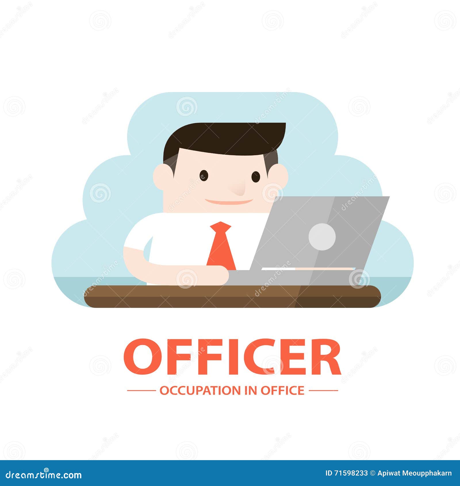 Illustration Du Dirigeant Qui Est Profession Dans Le Bureau ...