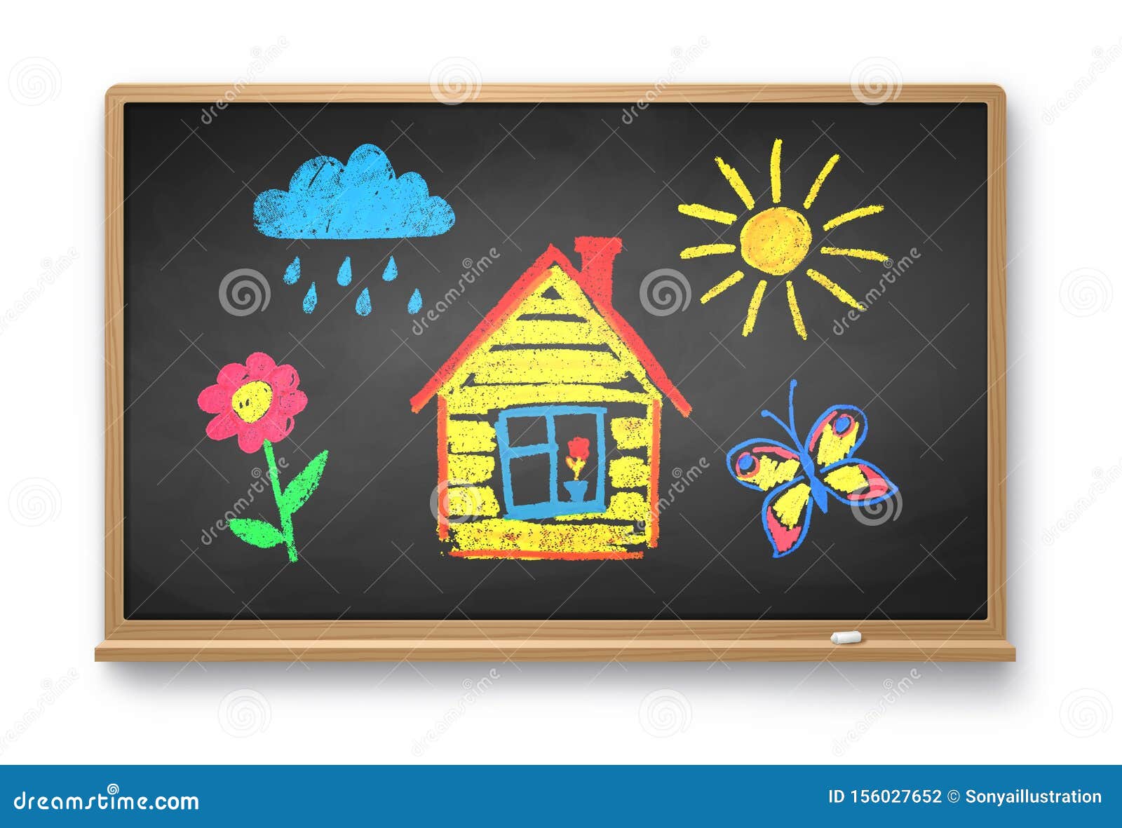 Illustration Du Tableau De Bord Avec Dessin D'enfants Illustration de ...