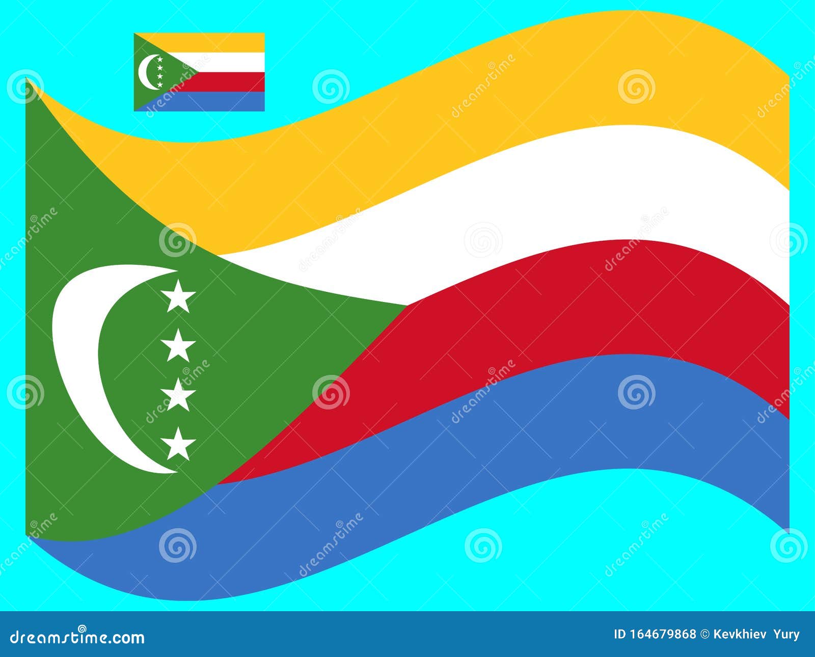 Illustration Du Vectoriel Du Drapeau Comorien Des Vagues Eps 10 ...