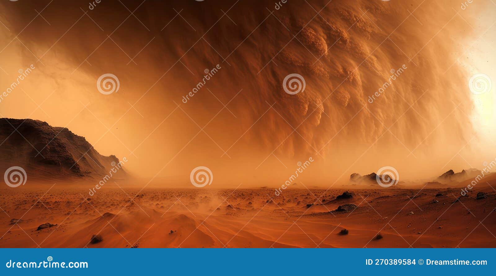 A Dust Storm on Planet Mars Stock Illustration - Illustration of ...