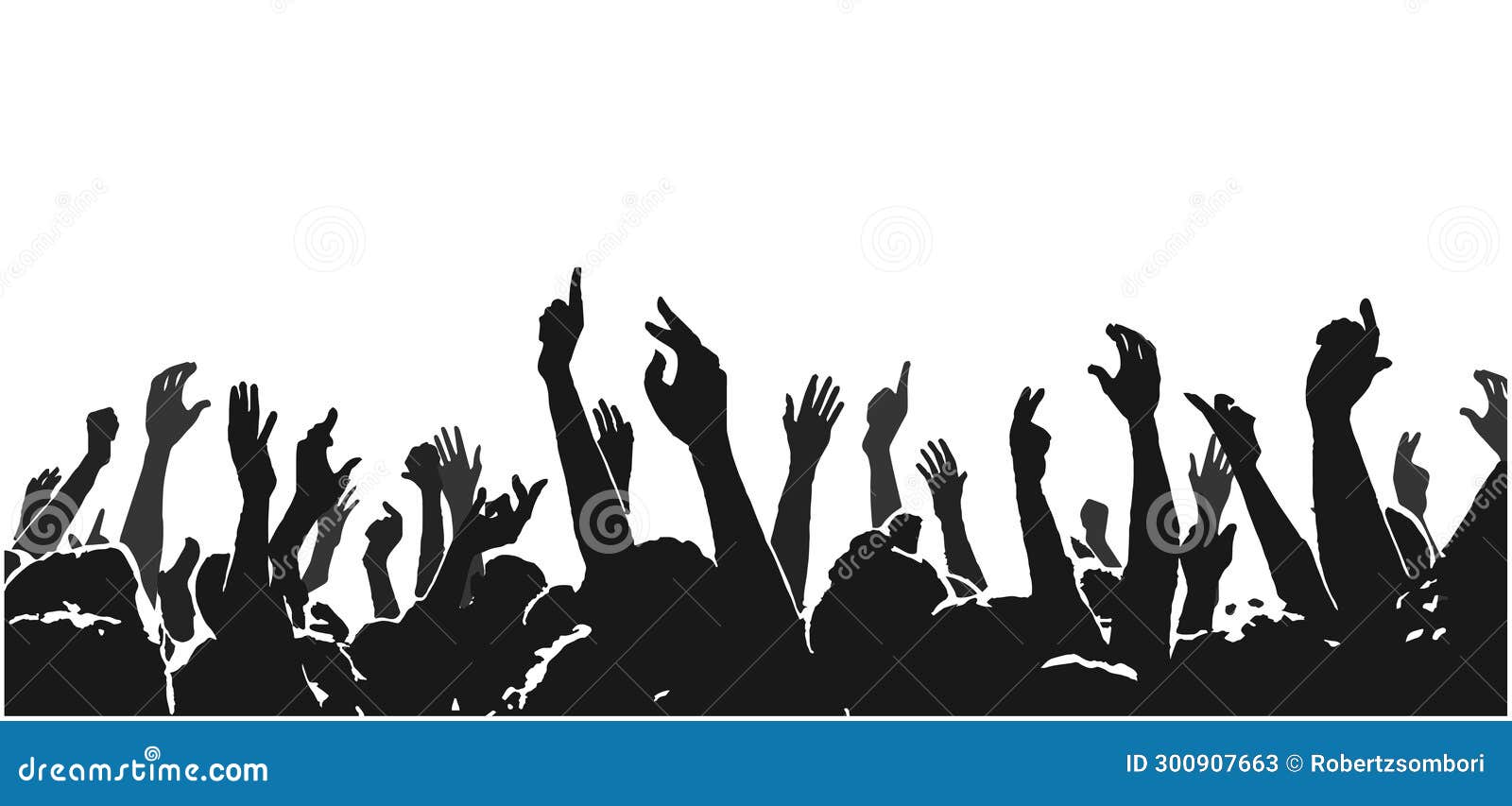 Illustration of Dynamic, Cheering Crowd at Concert, Event Stock ...