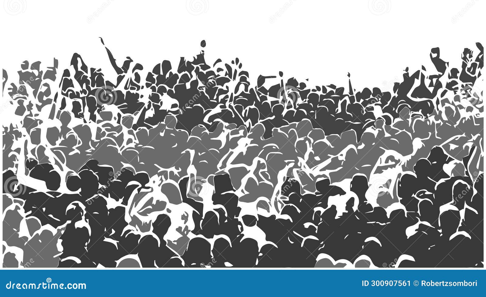 Illustration of Dynamic, Cheering Crowd at Concert, Event Stock ...