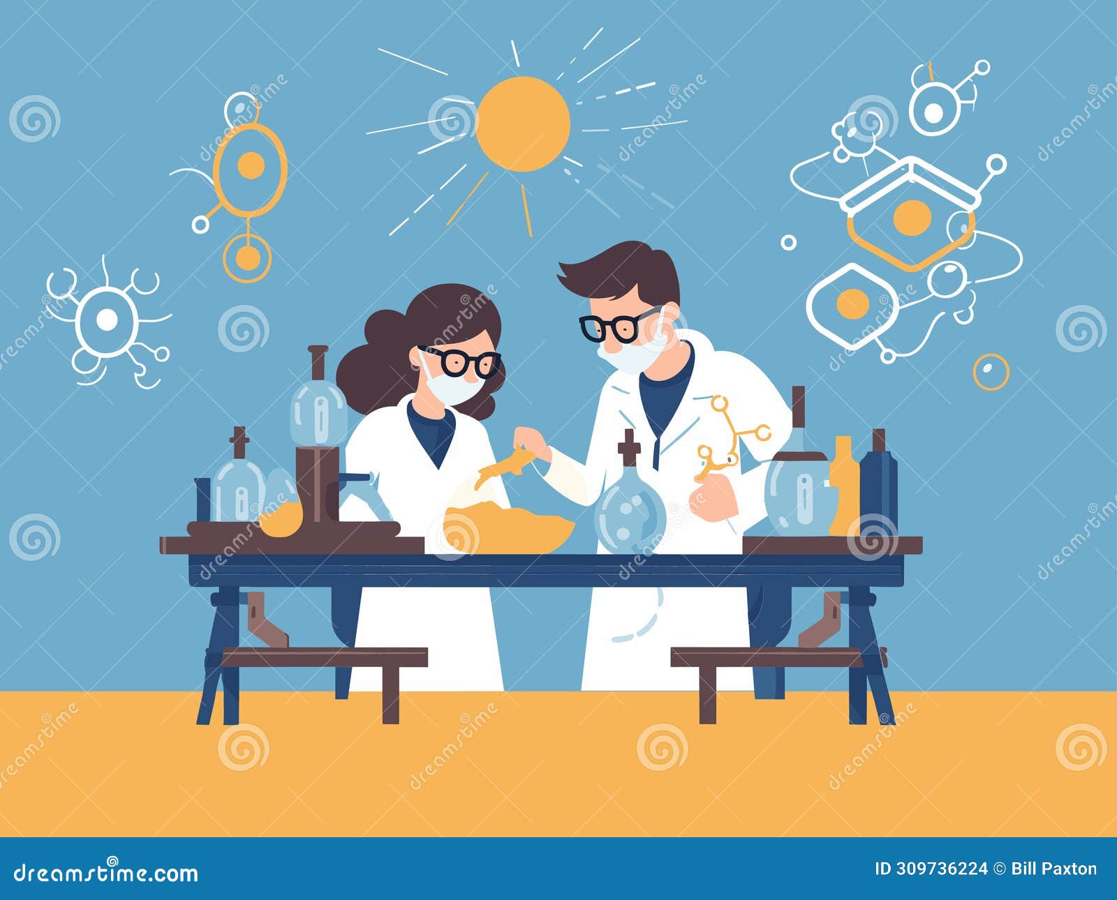 Illustration of a Dynamic Laboratory Setting Stock Vector ...