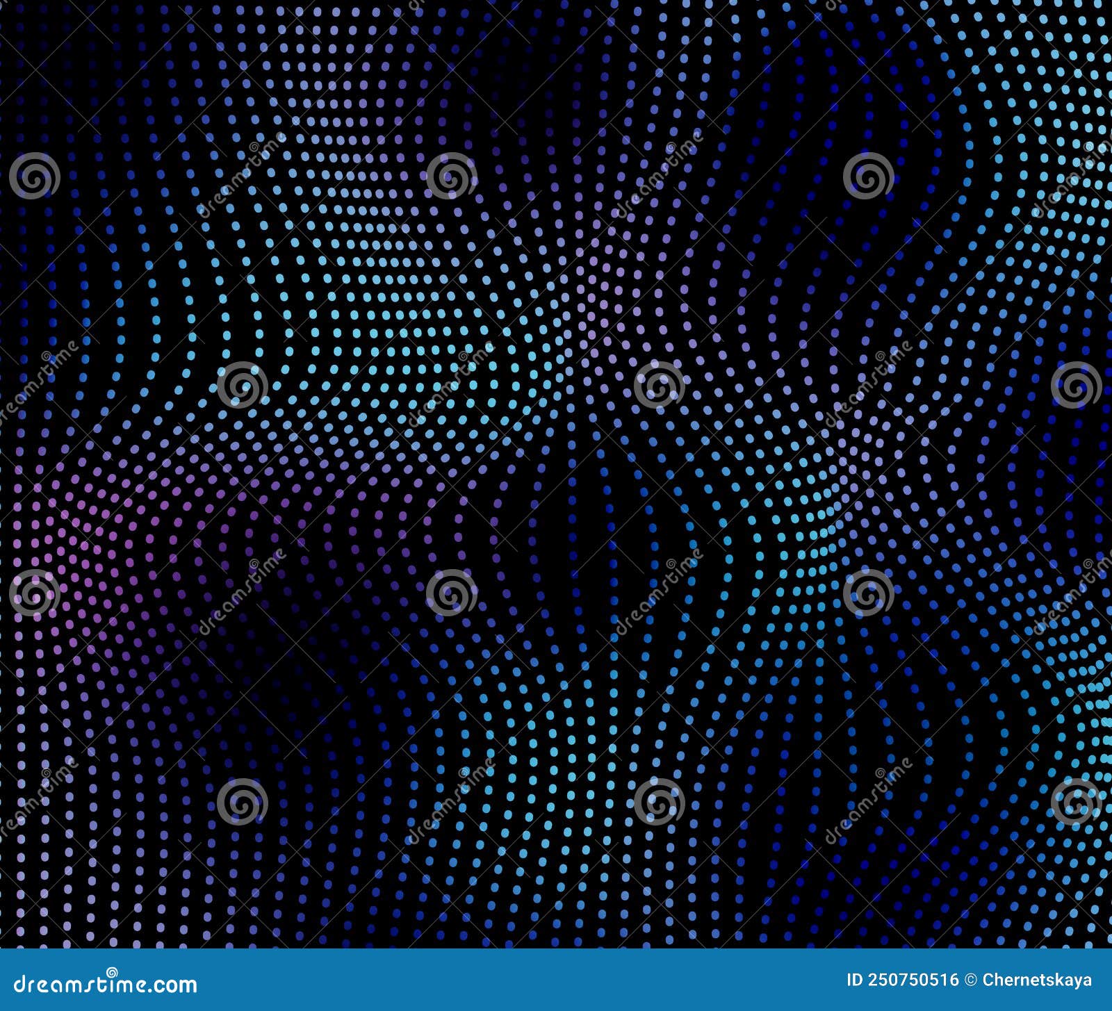Illustration of Dynamic Sound Waves on Black Background Stock ...