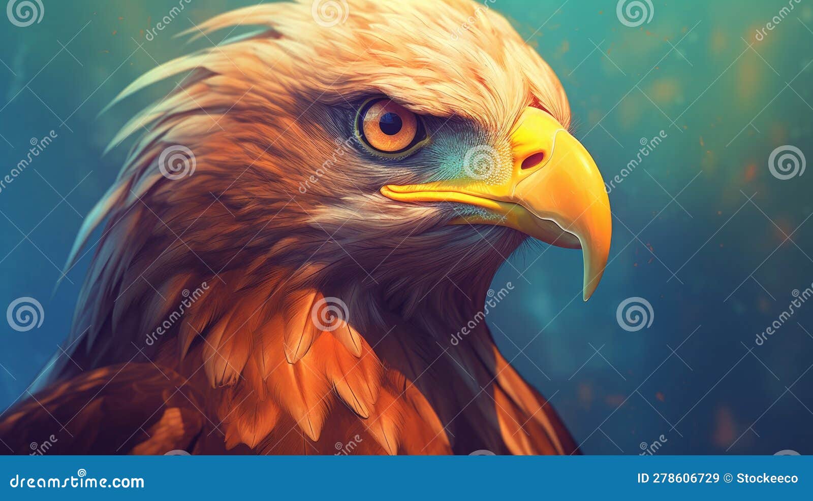 Eagle Illustration with Peaceful and Calm Vibes Stock Illustration ...
