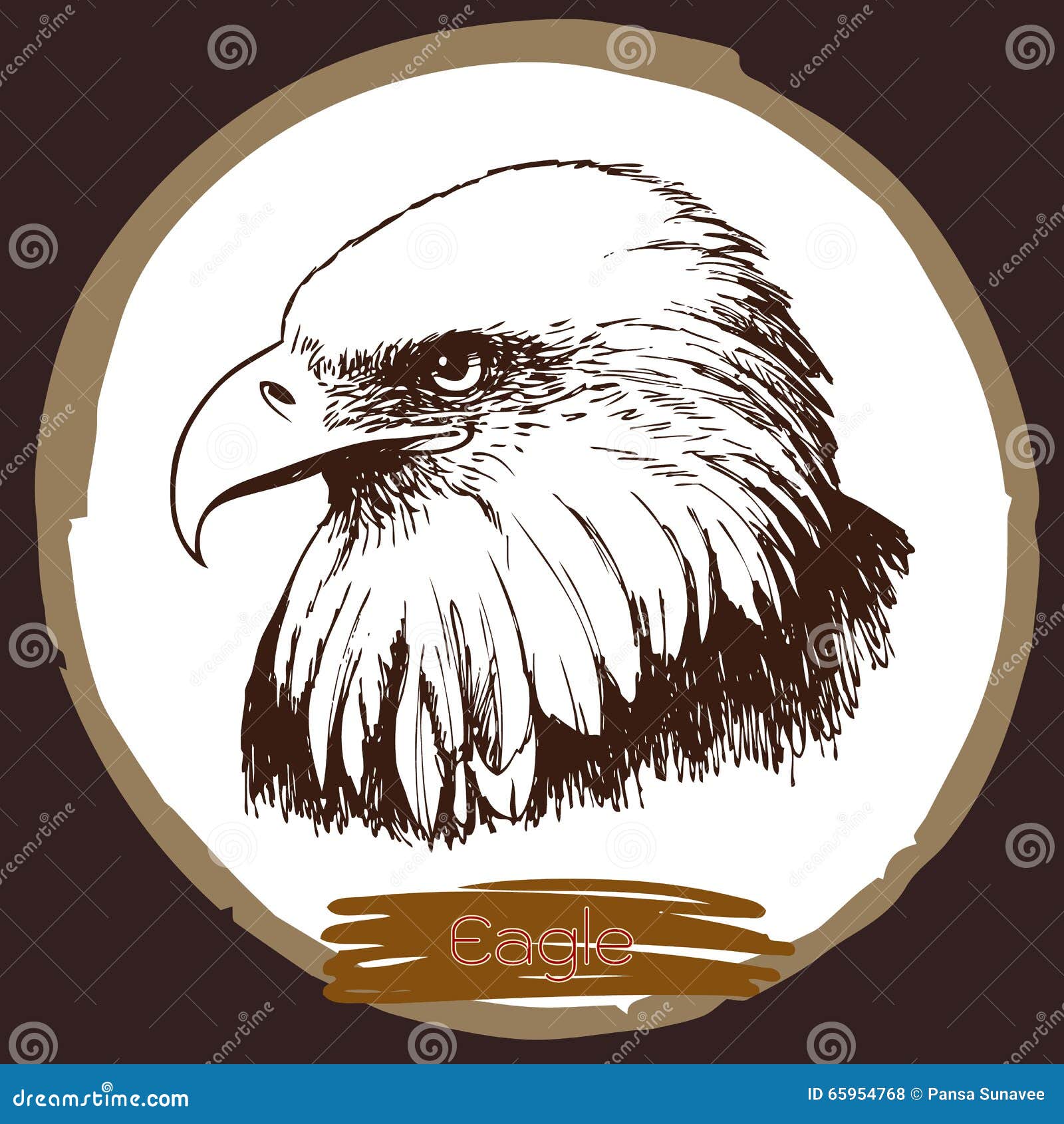 Illustration of Eagle, Hawk Bird Stock Vector - Illustration of hunt ...