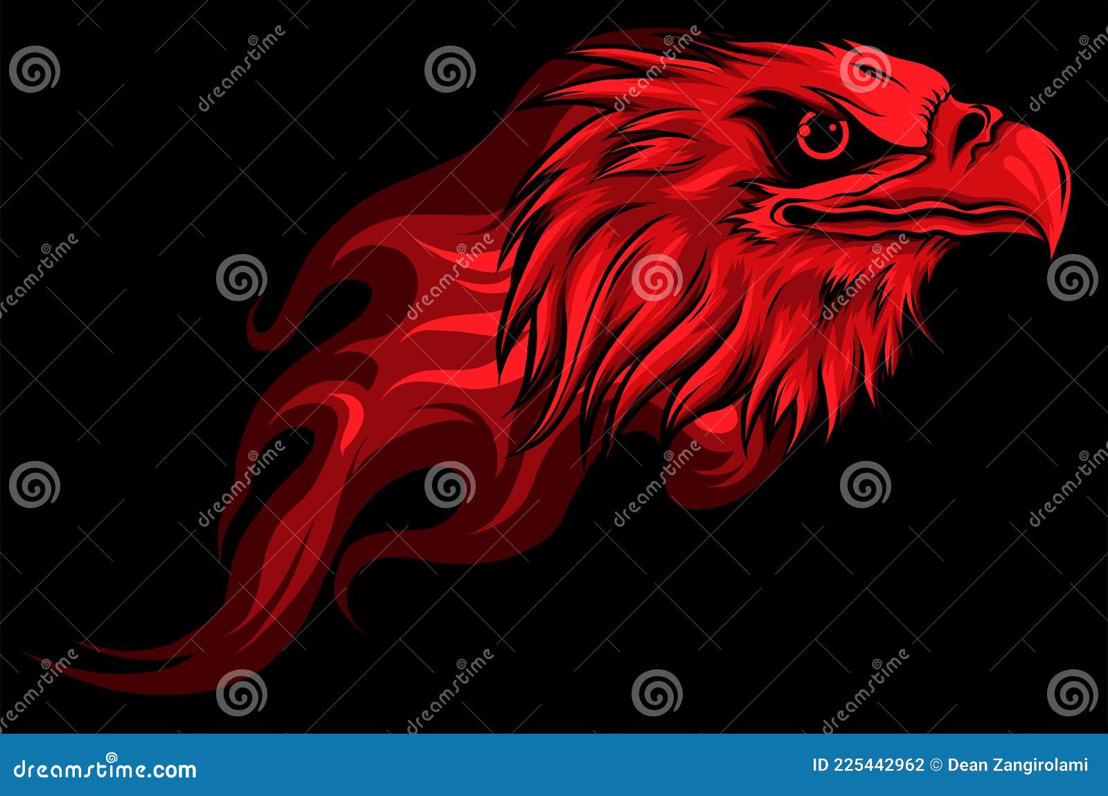 Illustration Eagle Head with Flame Vector Design Stock Vector ...