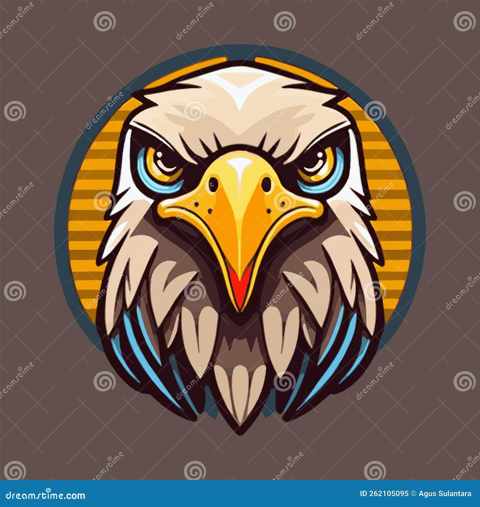 Eagle Head Shield Mascot Gaming Logo Design Vector Illustration Stock ...