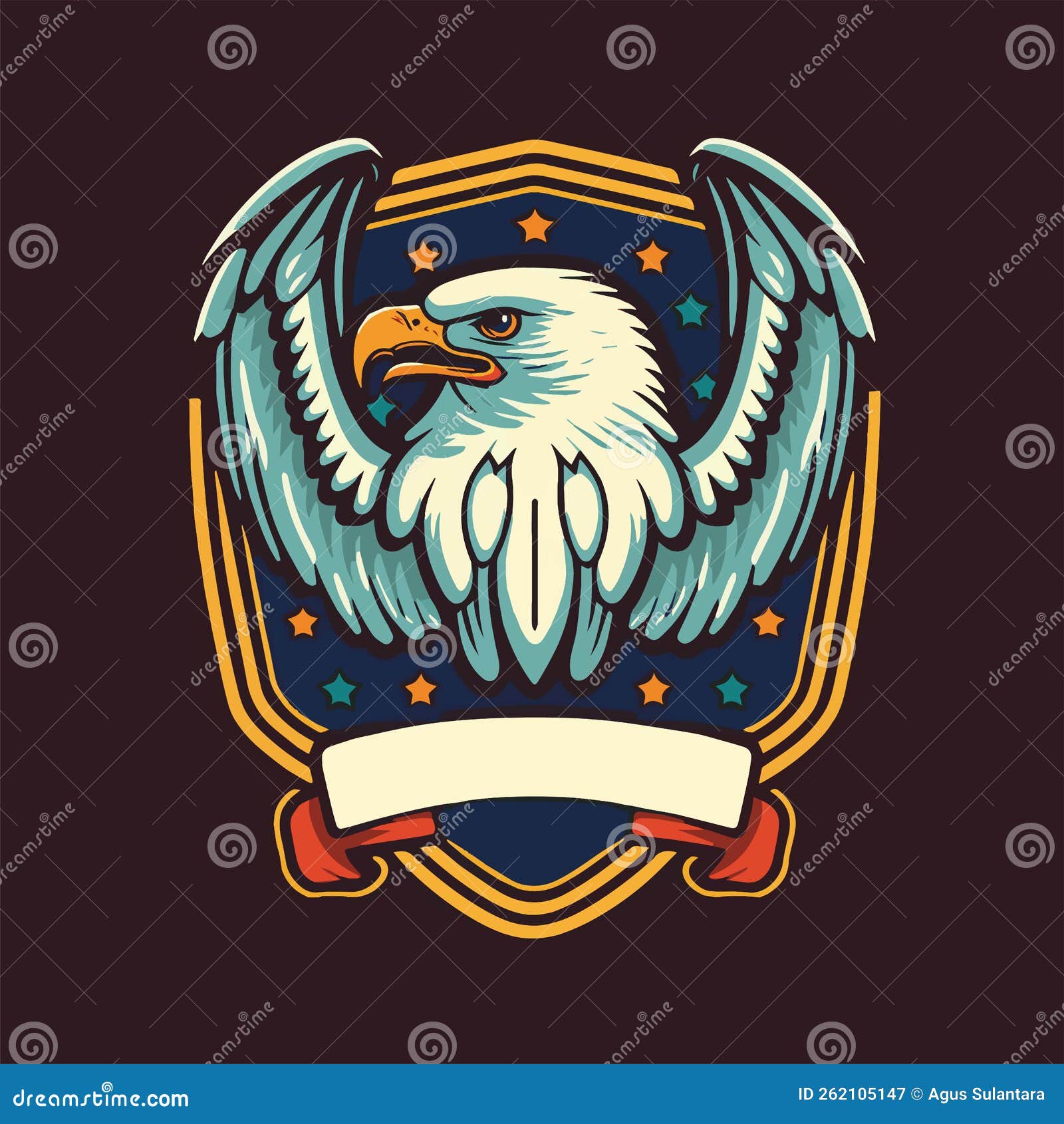Eagle Head Shield Mascot Gaming Logo Design Vector Illustration Stock ...