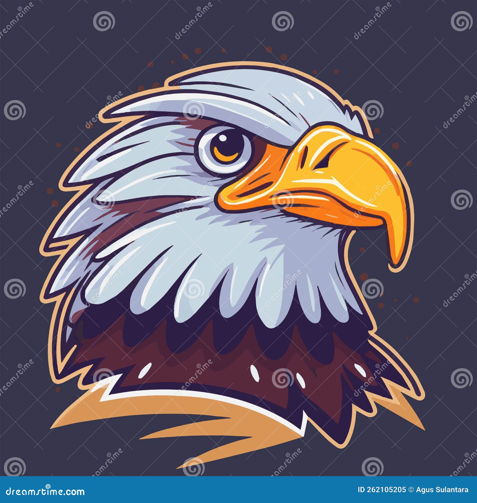 Eagle Head Shield Mascot Gaming Logo Design Vector Illustration Stock ...
