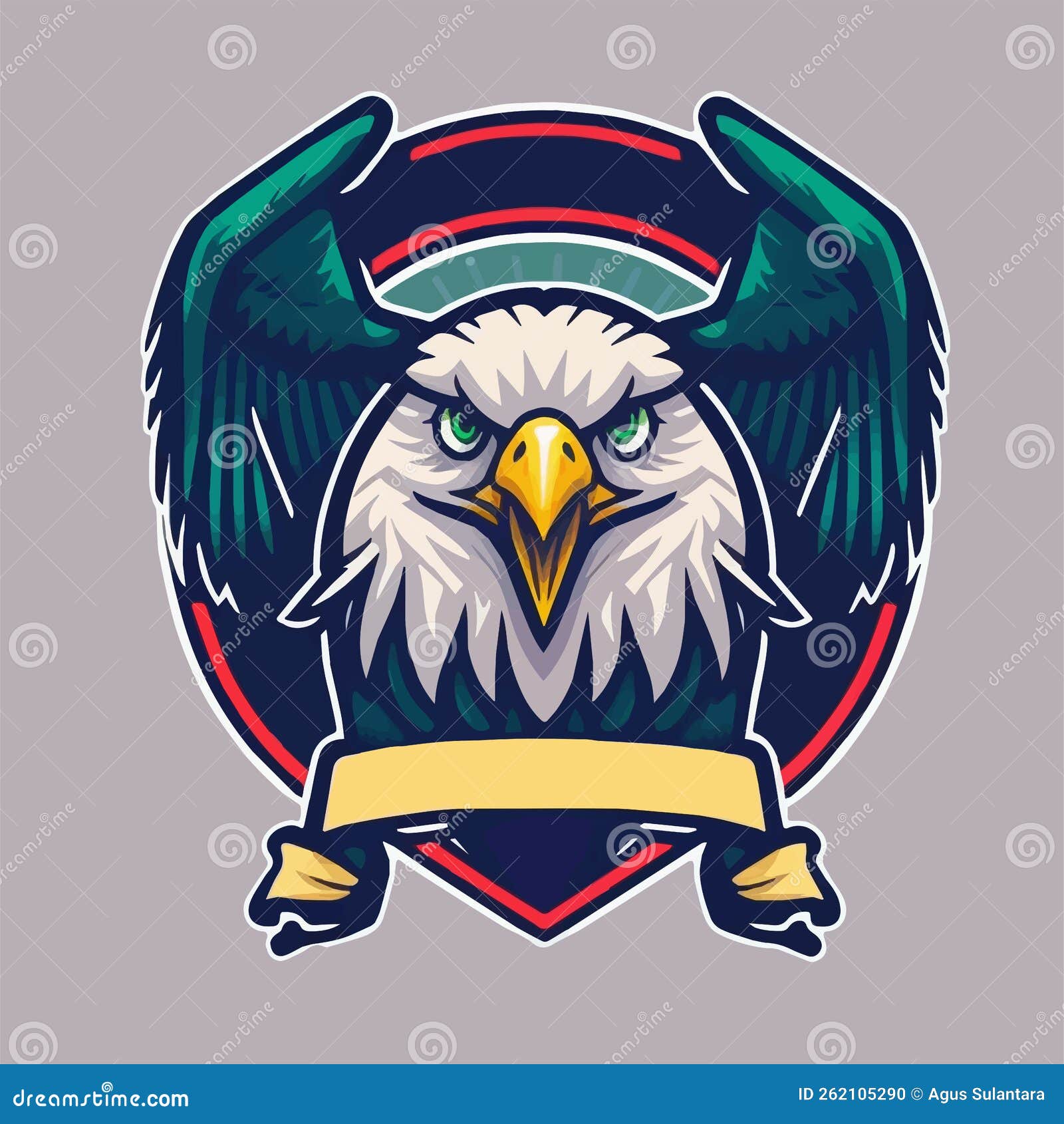 Eagle Head Shield Mascot Gaming Logo Design Vector Illustration Stock Vector - Illustration of ...