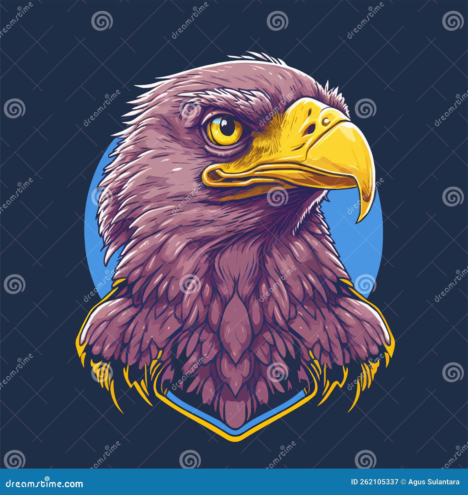 Eagle Head Shield Mascot Gaming Logo Design Vector Illustration Stock ...