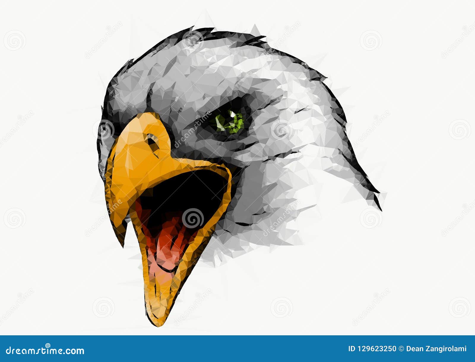 Illustration Eagle Triangles Low Poly Art on White Background Stock ...