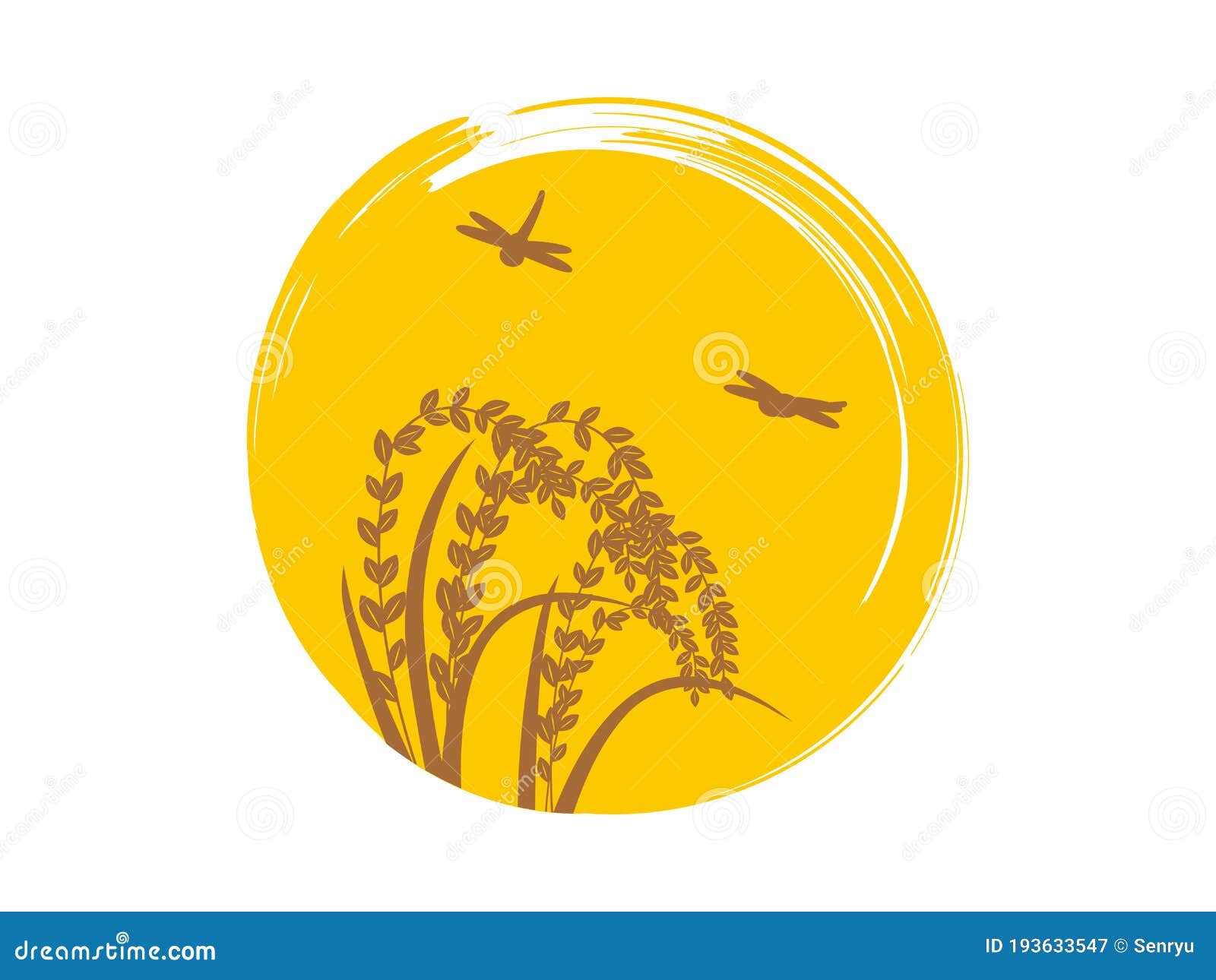 Ear of rice illustration stock vector. Illustration of natural - 193633547