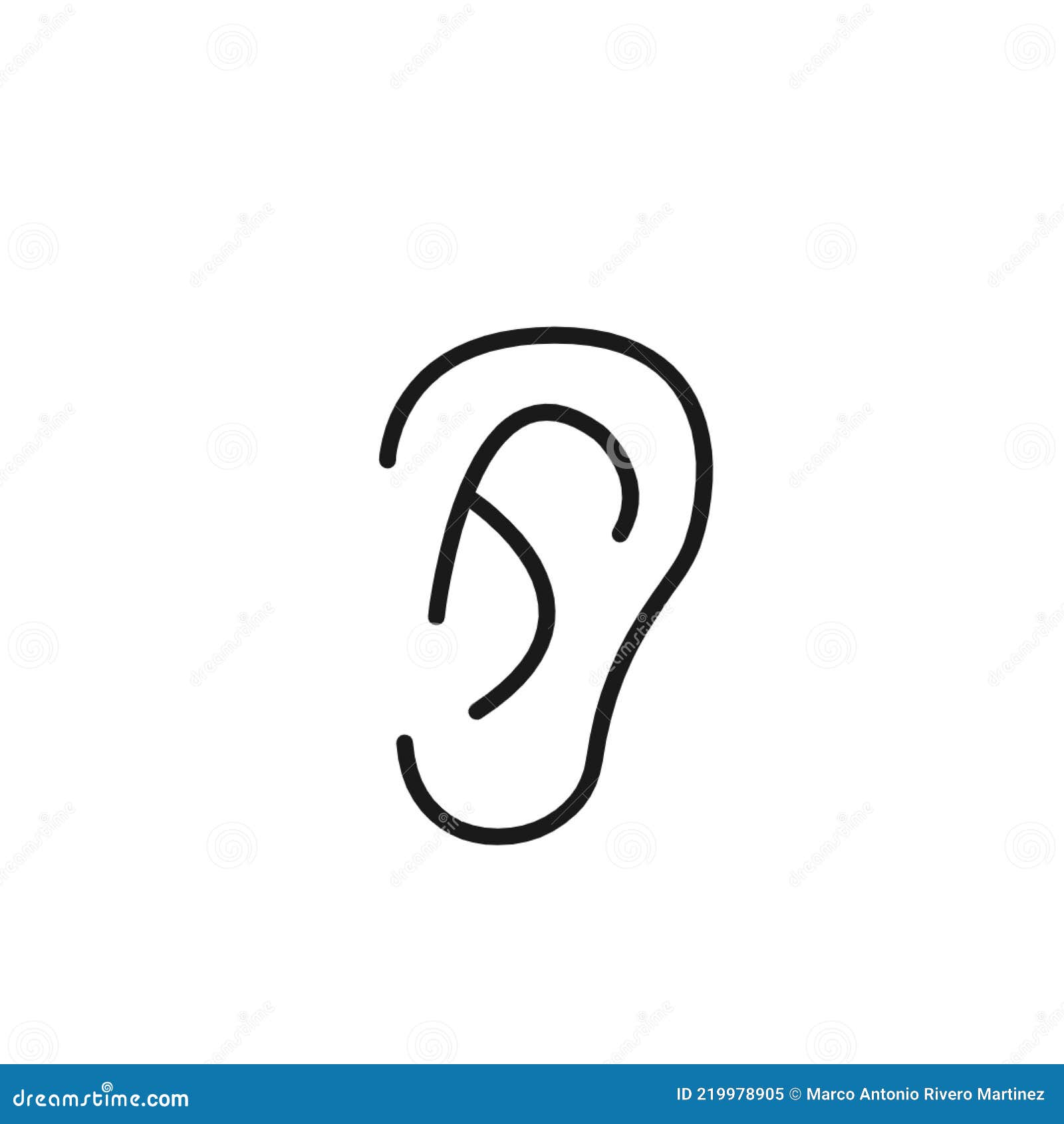Illustration of an Ear with Black Borders Stock Illustration ...