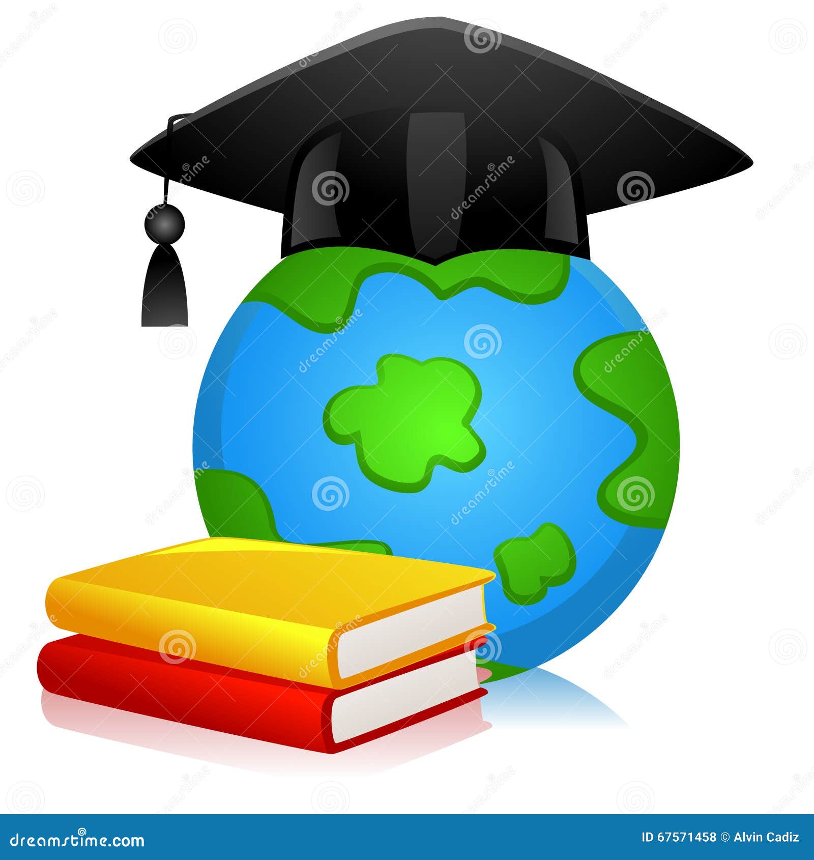 Illustration of Earth and Books Stock Vector - Illustration of world ...