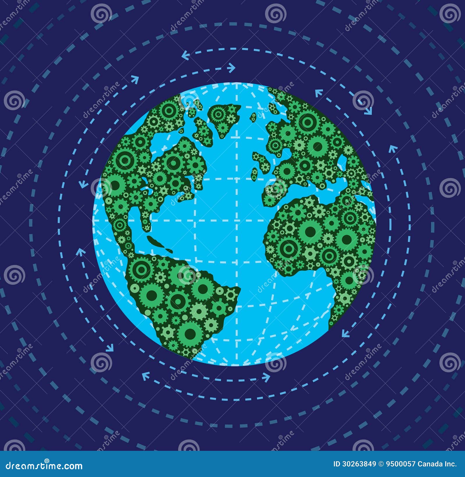 Earth and Gears stock vector. Illustration of earth, concept - 30263849