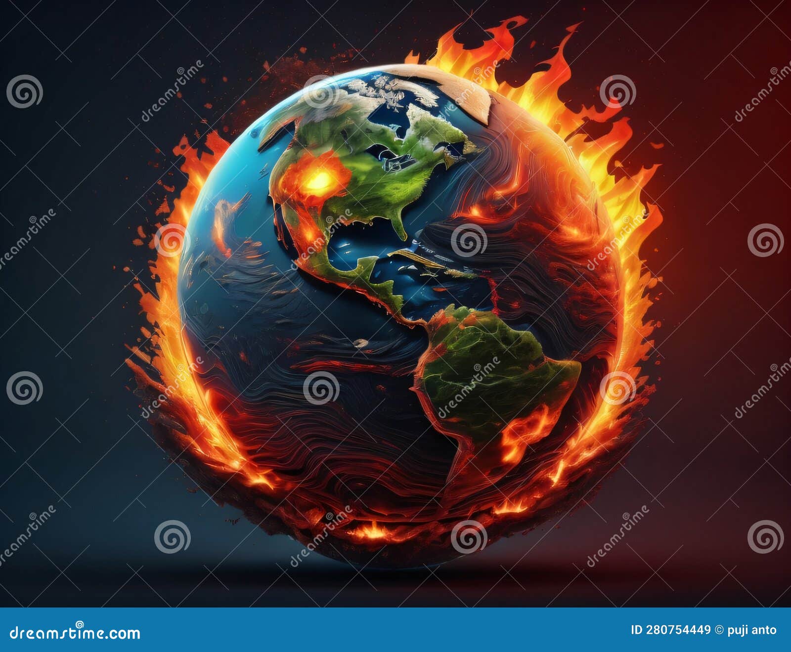 An Illustration of the Earth that is Getting Warmer Over Time Stock ...