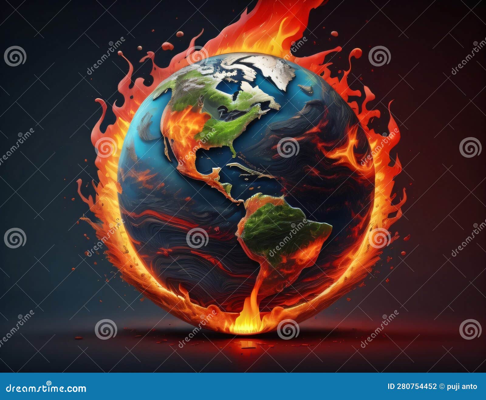 An Illustration of the Earth that is Getting Warmer Over Time Stock ...