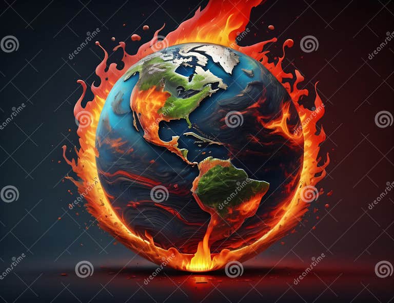 An Illustration of the Earth that is Getting Warmer Over Time Stock ...