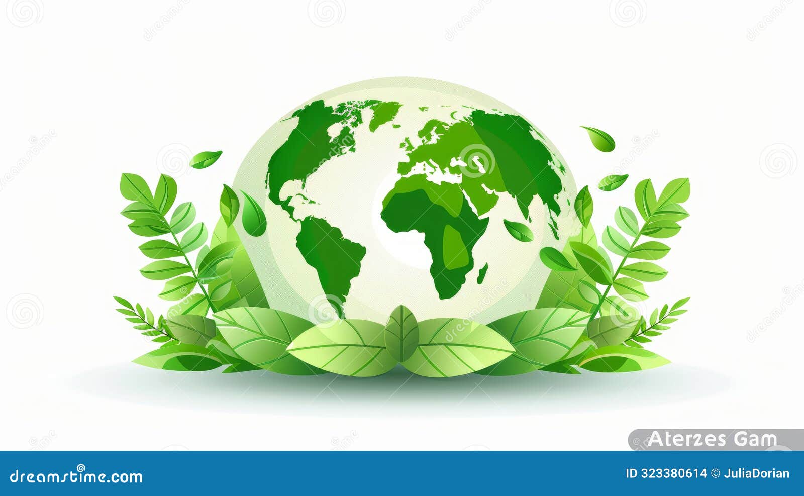 Illustration of Earth Globe with Lush Greenery, Signifying ...