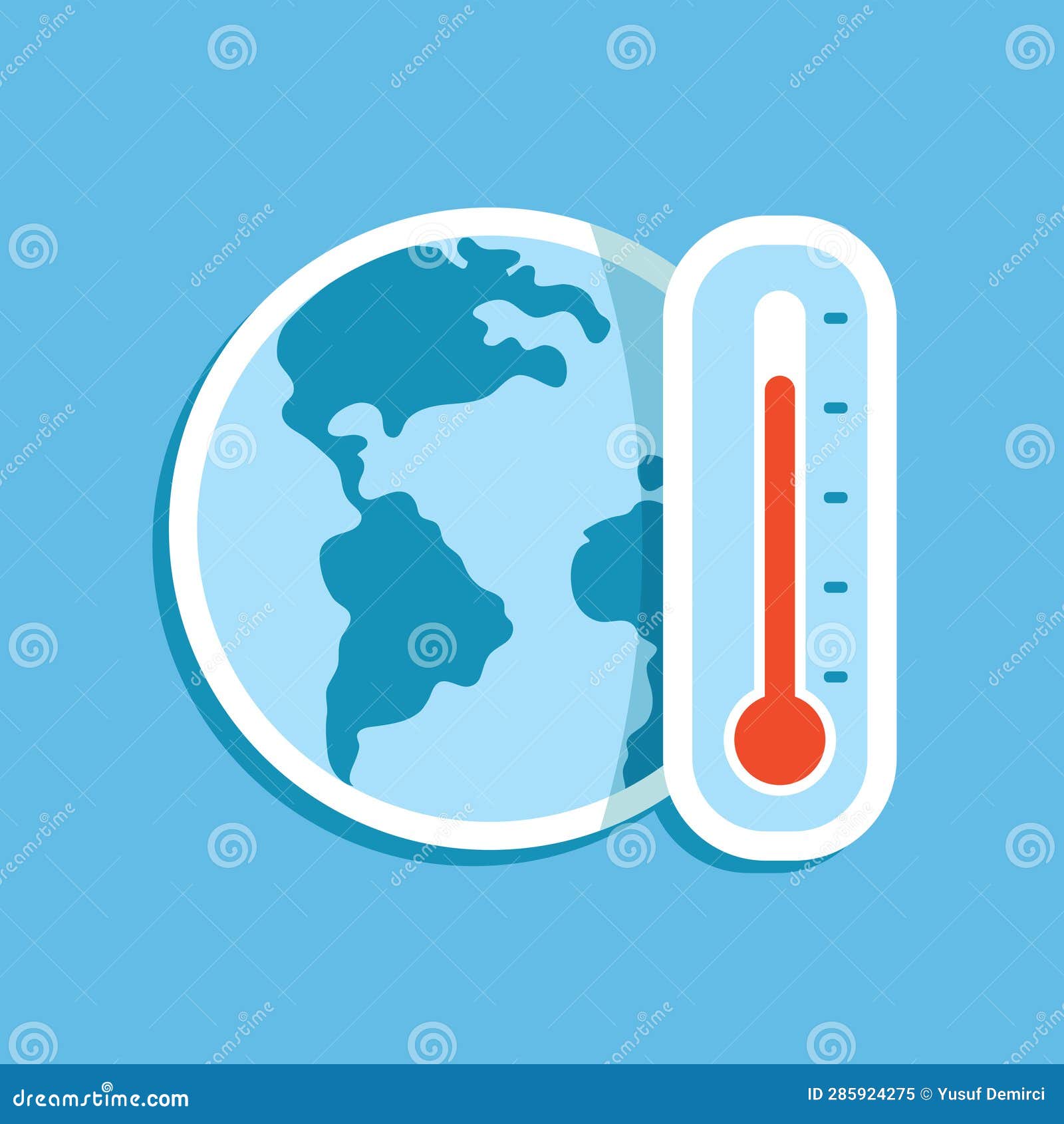 Illustration of Earth and Thermometer Stock Illustration - Illustration ...