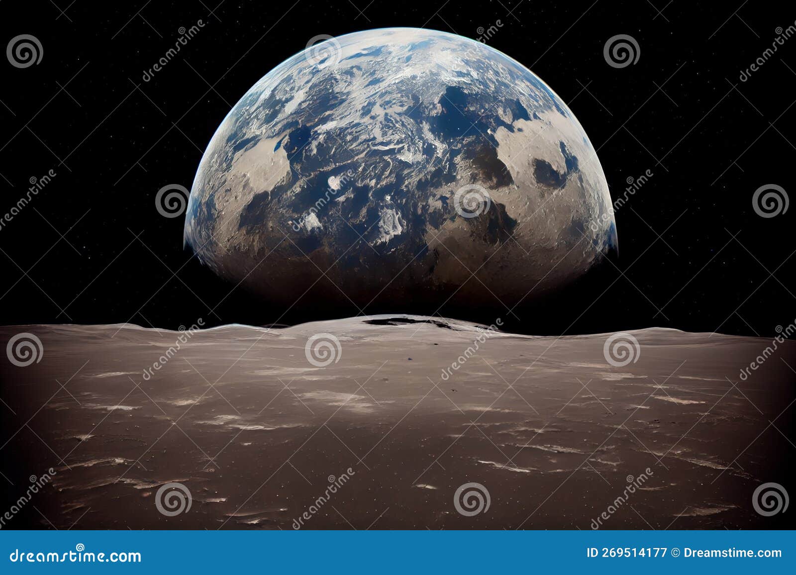 Illustration of Earth Viewed from the Surface of the Moon Stock ... Illustration of Earth Viewed from the Surface of the Moon Stock ...