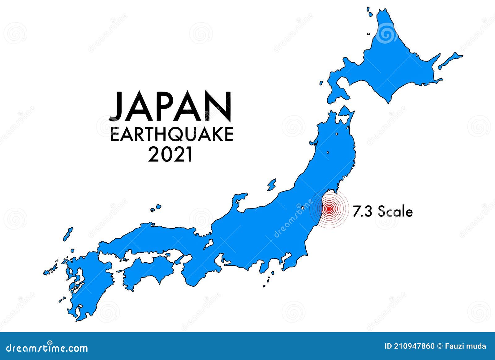 Illustration of an Earthquake in Japan Measuring 7.3 on 2021 Stock ...