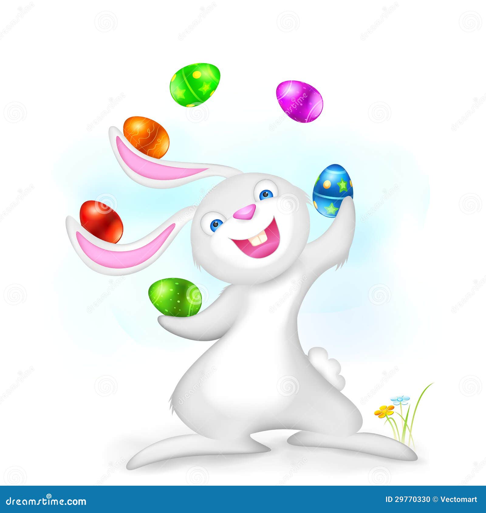Juggling Easter Bunny stock vector. Illustration of cartoon - 29770330