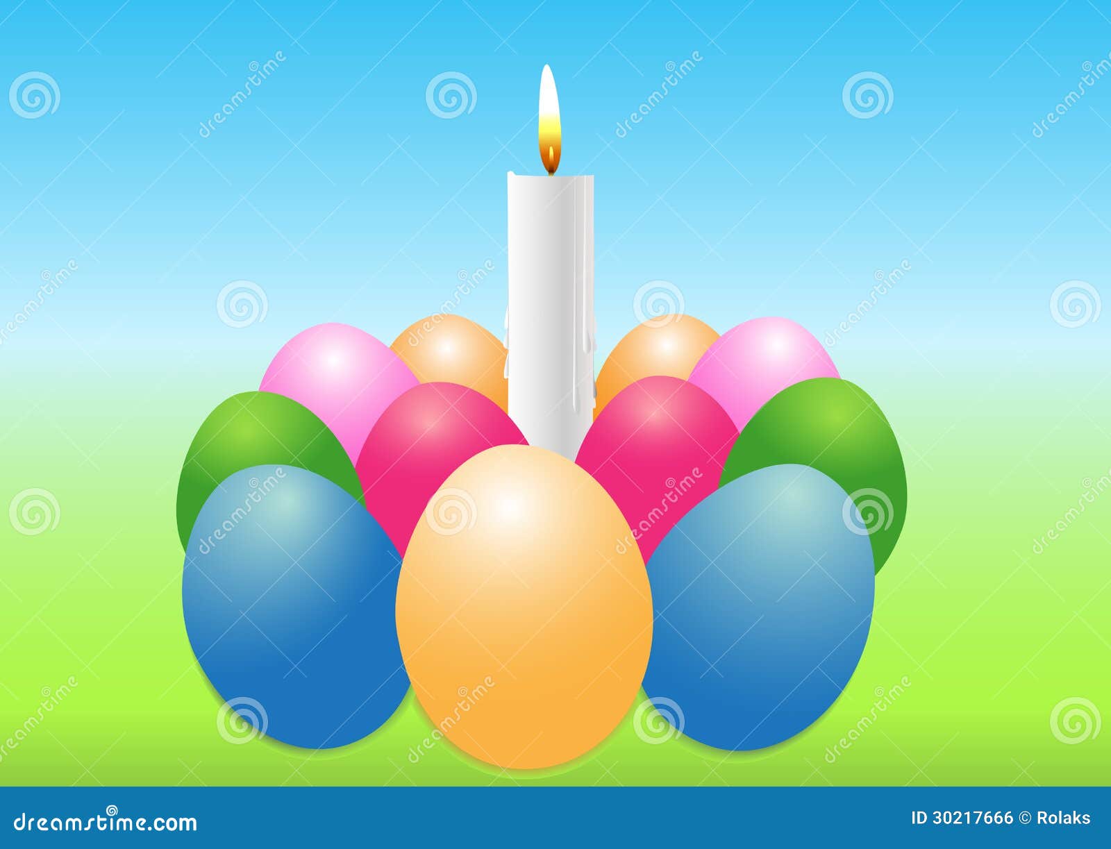 Easter egg with a candle stock vector. Illustration of spring - 30217666