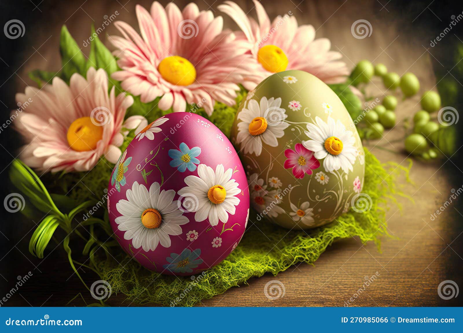 Illustration of the Easter Eggs with Flowers Stock Illustration ...