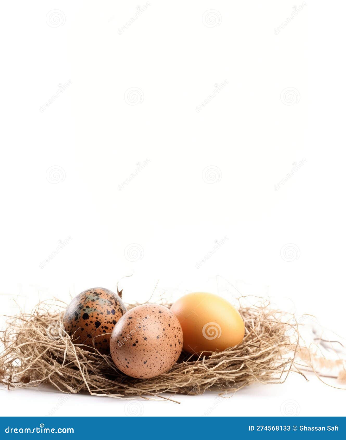 Natural Colors of Easter Eggs with White Space for Text Stock ...