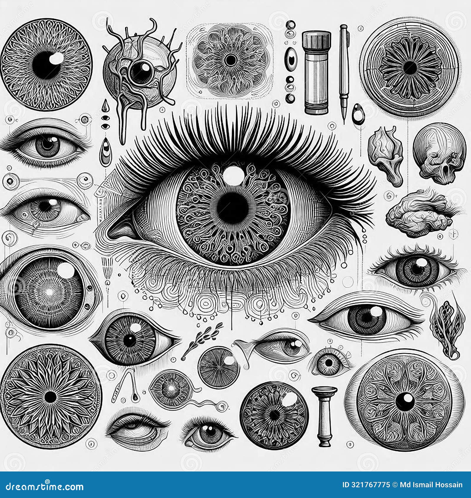 Illustration of a Eays with an Extended Beak Art. Stock Image - Image ...