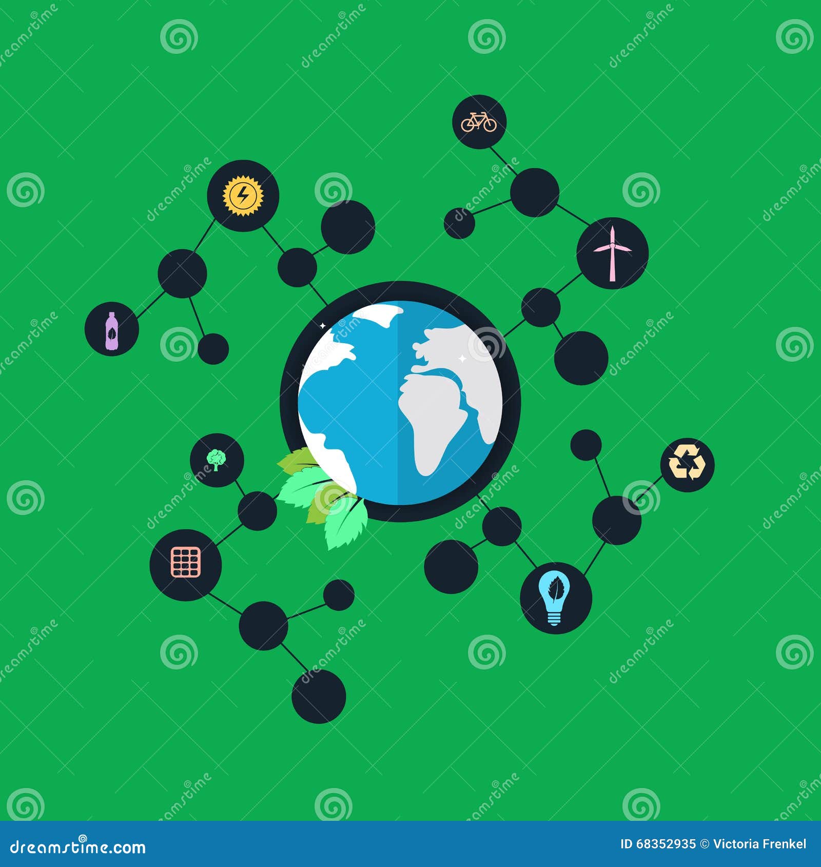 Illustration of an Eco-friendly Green Earth Design Stock Vector ...