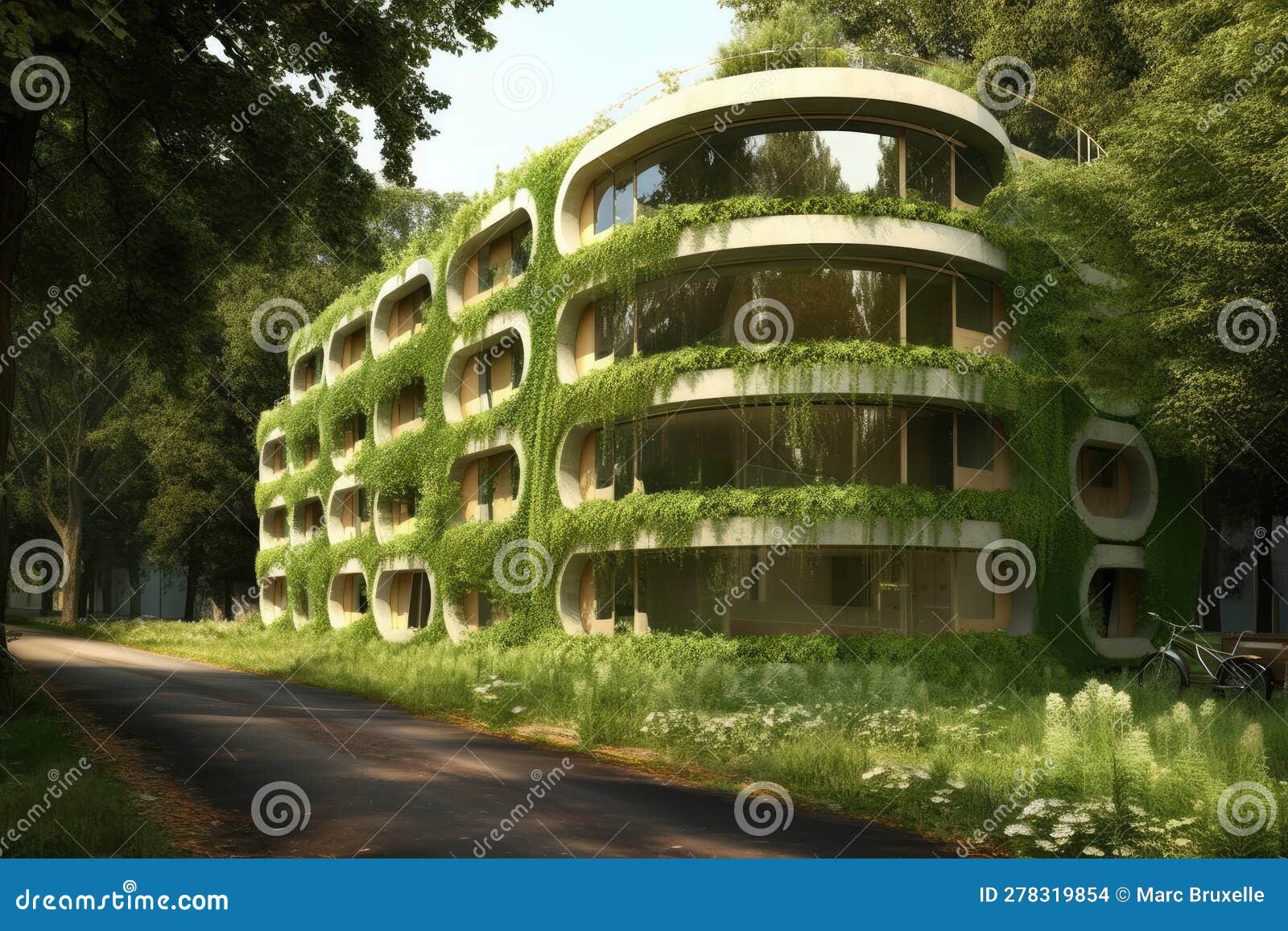 Illustration of Eco-friendly Homes of the Future - Generative AI Stock ...