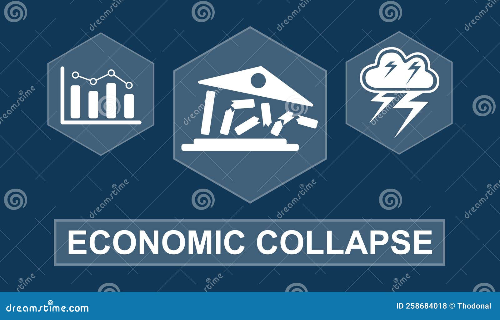 Concept of Economic Collapse Stock Illustration - Illustration of ...