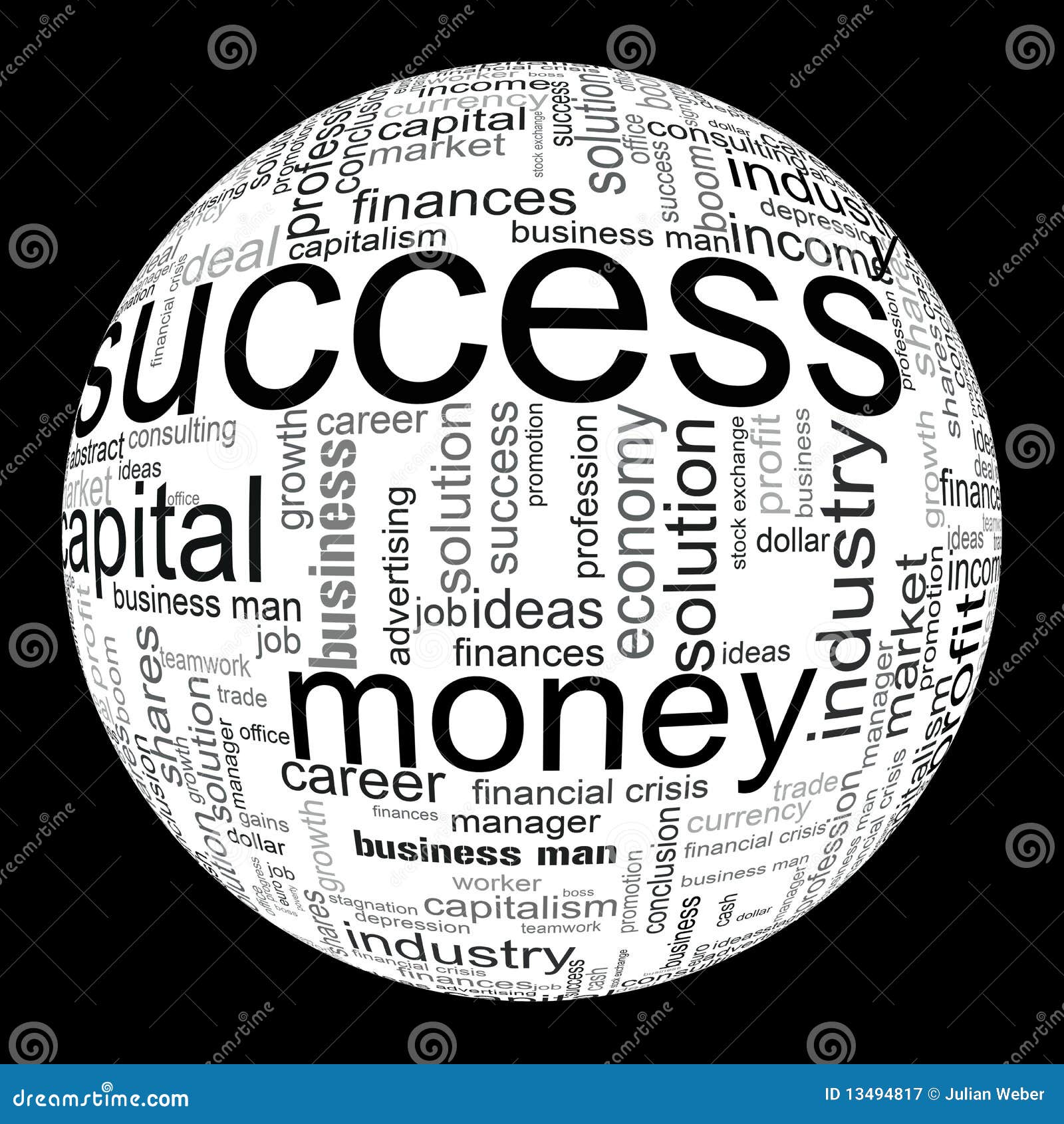 Illustration with Economic Terms Stock Illustration - Illustration of ...